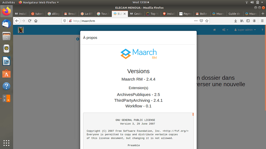 Afficher l'onglet menu d'échange dans maarch rm - Maarch RM - Maarch
